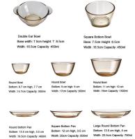 China IKOO Amber Color High Borosilicate Glass Casserole with 1400ml-3000ml Capacity and -40℃ to 560℃ Temperature Range for sale