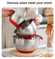 China 304 Stainless Steel Mixing Bowl with ABS Lid 1200ml-4500ml for sale