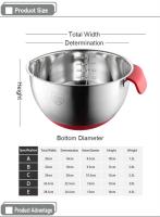China 304 Stainless Steel Mixing Bowl with ABS Lid 1200ml-4500ml for sale