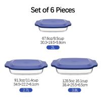 China IKOO Borosilicate Glass Bakeware with PP Lid 1000ml to 3600ml for sale