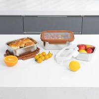 China IKOO Stainless Steel Food Storage Container with Round/Square/Rectangular Shapes for Freshness Preservation and Airtight Seal for sale