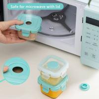 China IKOO 120ml 130ml 160ml Mini Glass Food Container and Baby Food Storage Container with High Borosilicate Glass and Silicone Lids for sale