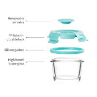 China IKOO 120ml 130ml 160ml Mini Glass Food Container and Baby Food Storage Container with High Borosilicate Glass and Silicone Lids for sale