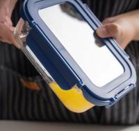 China IKOO Glass Containers Supplier Leak Proof Airtight Borosilicate Glass Food Storage Container Microwave Safe with Silicone Sleeve for sale