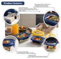 China IKOO Glass Containers Supplier Leak Proof Airtight Borosilicate Glass Food Storage Container Microwave Safe with Silicone Sleeve for sale
