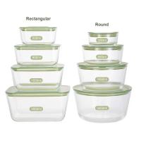 China IKOO Modern and Stylish Teal Color Glass Container with PP Lid Made of High Borosilicate Glass for Food Storage for sale