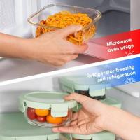 China IKOO Airtight BPA-Free Glass Food Storage Containers with 4-Sided Snap-Lock Lids for Fresh-Keeping Meal Prep for sale