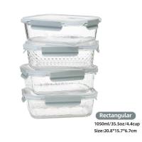 China IKOO Microwave Oven and Freezer Safe Borosilicate Glass Food Container with Airtight PP Lid for sale
