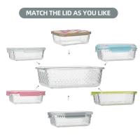 China IKOO Microwave Oven and Freezer Safe Borosilicate Glass Food Container with Airtight PP Lid for sale