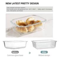 China IKOO Microwave Oven and Freezer Safe Borosilicate Glass Food Container with Airtight PP Lid for sale