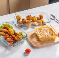 China IKOO Elegant Design Glass Baking Dish with High Borosilicate Glass and 500ml 1000ml 1600ml Capacity for Oven Microwave Freezer for sale