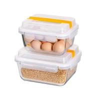 China IKOO Extra Large Borosilicate Glass Food Storage Container with Airtight Leak-proof Lid and BPA Free Handle for sale
