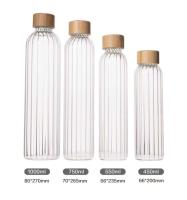 China IKOO BPA-Free Reusable Glass Water Bottle with Leak-proof Airtight Lid and Dishwasher Safe Borosilicate Glass Bottle for Gym and Office for sale