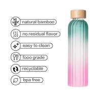 China Leak-proof Airtight Lid Borosilicate Glass Water Bottle Dishwasher and Microwave Safe for Hot and Cold Beverages for sale