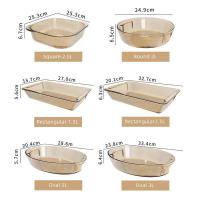 China IKOO Durable High Borosilicate Glass Baking Tray Oven Microwave Dishwasher Safe with 1.5L to 3L Capacity for sale