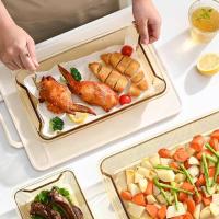 China IKOO Durable High Borosilicate Glass Baking Tray Oven Microwave Dishwasher Safe with 1.5L to 3L Capacity for sale