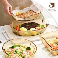 China IKOO Durable High Borosilicate Glass Baking Tray Oven Microwave Dishwasher Safe with 1.5L to 3L Capacity for sale