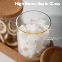 China IKOO Rectangular Glass Jar with Cork Lid and Tray - High Borosilicate Glass Storage Jar for 300ml and 715ml Kitchen and Bathroom Accessories for sale