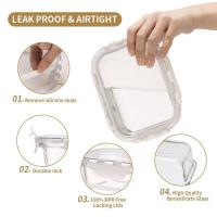 China IKOO Glass Food Storage Containers with Lids - Airtight & Leakproof - Microwave/Oven/Freezer Safe - BPA Free - Ideal for Meal Prep, Storing Leftover & Lunch for sale