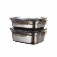 China IKOO Airtight Freezer Safe Oven Safe Stainless Steel Food Container with BPA-free PP Lid for sale