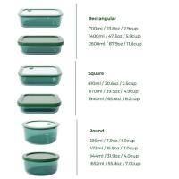 China IKOO Modern and Stylish Teal Color Glass Container Made of High Borosilicate Glass Oven Safe and Microwave Safe for sale