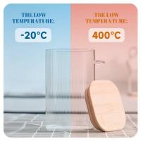 China IKOO Ribbed Design High Borosilicate Glass Jar with Bamboo Lid for Kitchen Storage and Meal Prep for sale