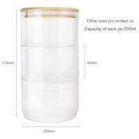 China Stackable High Borosilicate Glass Canister with Bamboo Lid for Kitchen Storage 350ml Capacity for sale