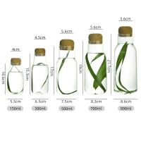 China IKOO High Borosilicate Glass Carafe with Cork Stopper Microwave and Freezer Safe Beverage Pitcher for sale