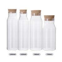 China High Borosilicate Glass Carafe with Cork Stopper – Dishwasher Safe Beverage Pitcher for Wine, Coffee, and Juice for sale