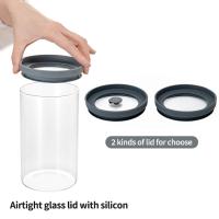 China IKOO GLASS Borosilicate Glass Canister with Airtight Seal – BPA-Free and Dishwasher Safe Food Storage Jar for Dry or Wet Foods for sale