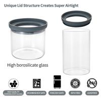 China IKOO GLASS Borosilicate Glass Canister with Airtight Seal – BPA-Free and Dishwasher Safe Food Storage Jar for Dry or Wet Foods for sale