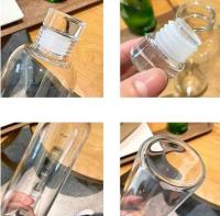 China IKOO High Borosilicate Glass Water Bottle with Leak-proof Airtight Lid and Time Marker Reminder - Dishwasher Safe for sale