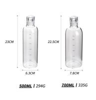 China IKOO High Borosilicate Glass Water Bottle with Leak-proof Airtight Lid and Time Marker Reminder - Dishwasher Safe for sale