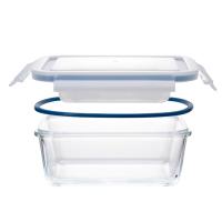 China High Borosilicate Glass Food Storage Container with Snap Airtight Lid for Microwave and Oven for sale