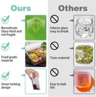 China High Borosilicate Glass Food Storage Container with Snap Airtight Lid for Microwave and Oven for sale