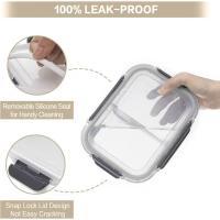 China IKOO High Borosilicate Glass Meal Prep Container with PP Lid and Silicone Gasket for Customized Logo Food Storage for sale