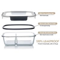 China IKOO High Borosilicate Glass Meal Prep Container with PP Lid and Silicone Gasket for Customized Logo Food Storage for sale