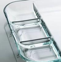 China IKOO Oven Safe Borosilicate Heat Resistant Glass Bakeware Baking Pan with 800ml Capacity for Cooking and Baking for sale