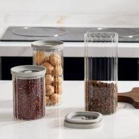 China IKOO BPA Free Dishwasher Safe Airtight Glass Canister with Tempered Glass Lid for Food Storage for sale