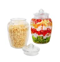 China IKOO 600ml 1400ml 1900ml Glass Canister and Fermentation Jar for Food Storage with Airtight Lid for sale