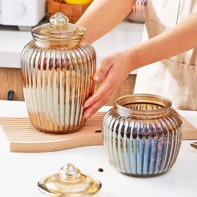 China IKOO 600ml 1400ml 1900ml Glass Canister and Fermentation Jar for Food Storage with Airtight Lid for sale