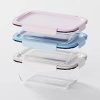 China Blooming Series Borosilicate Glass Food Storage Container with Stainless Steel Lid and High-Quality Images for sale