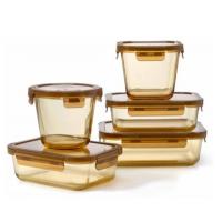 China Colored Tinted Borosilicate Glassware Container for Kitchen Use and Food Storage for sale