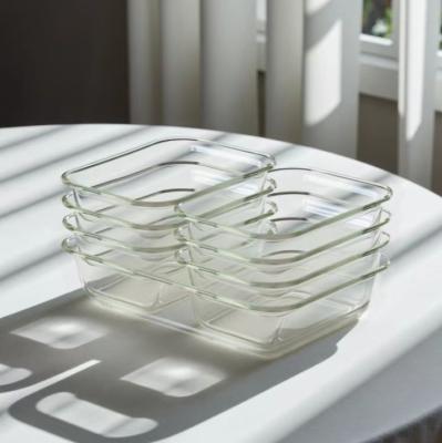 China Blooming Series Borosilicate Glass Food Storage Container with Stainless Steel Lid and High-Quality Images for sale
