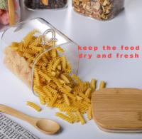China IKOO Multifunction Modern Kitchen Glass Canister with Bamboo Lid and Spoon for Food Storage for sale