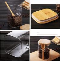China IKOO Multifunction Modern Kitchen Glass Canister with Bamboo Lid and Spoon for Food Storage for sale