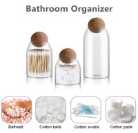 China High Borosilicate Glass Storage Jar with Cork Lid in 550ml 750ml 1200ml Sizes for Eco-Friendly Food Storage for sale