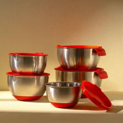 China 304 Stainless Steel Mixing Bowl with ABS Lid 1200ml-4500ml for sale