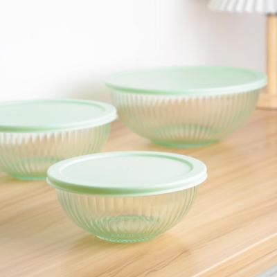 China IKOO High Borosilicate Glass Salad Bowl with PE Lid - 1000ml to 3500ml for sale