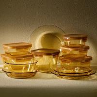 China Colored Tinted Borosilicate Glassware Container for Kitchen Use and Food Storage for sale